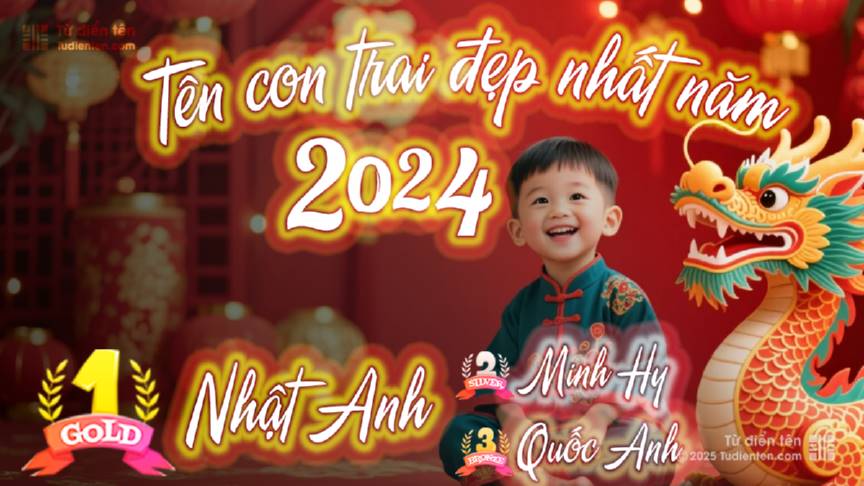 Tên con trai đẹp năm 2024 - Bảng xếp hạng 100 tên được yêu thích nhất